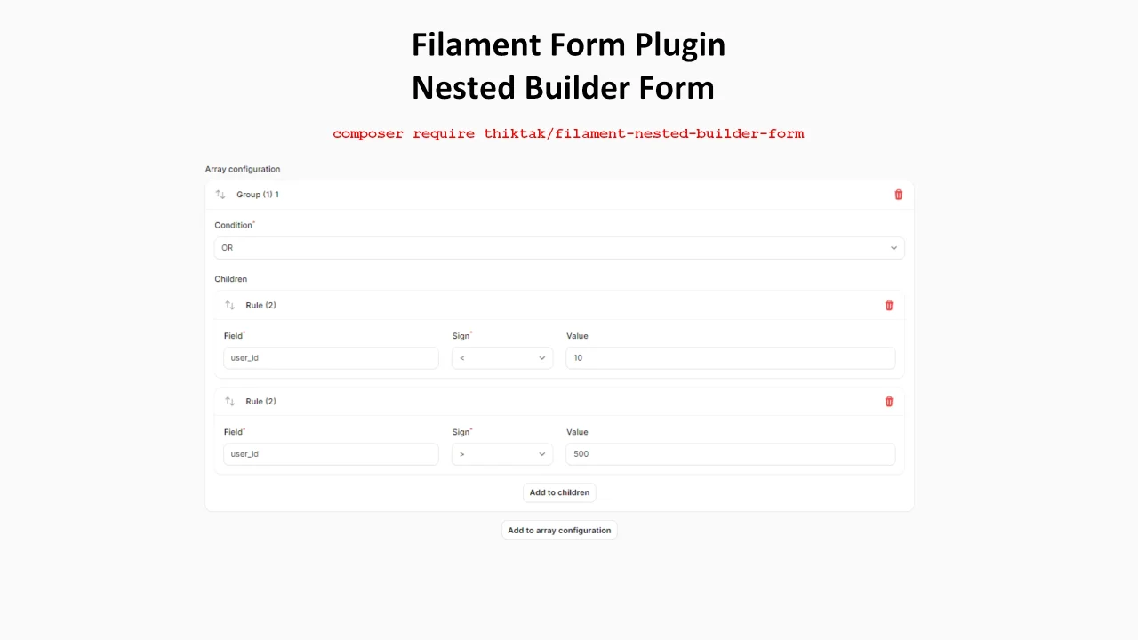 Nested Builder Form Field - Filament