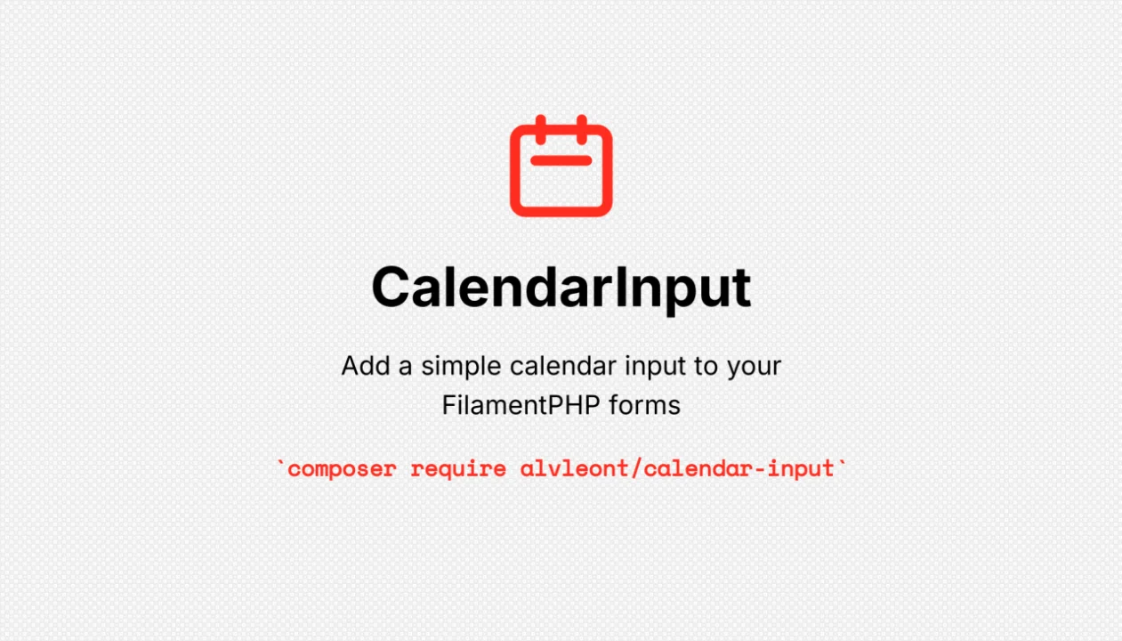 Calendar Input - Filament